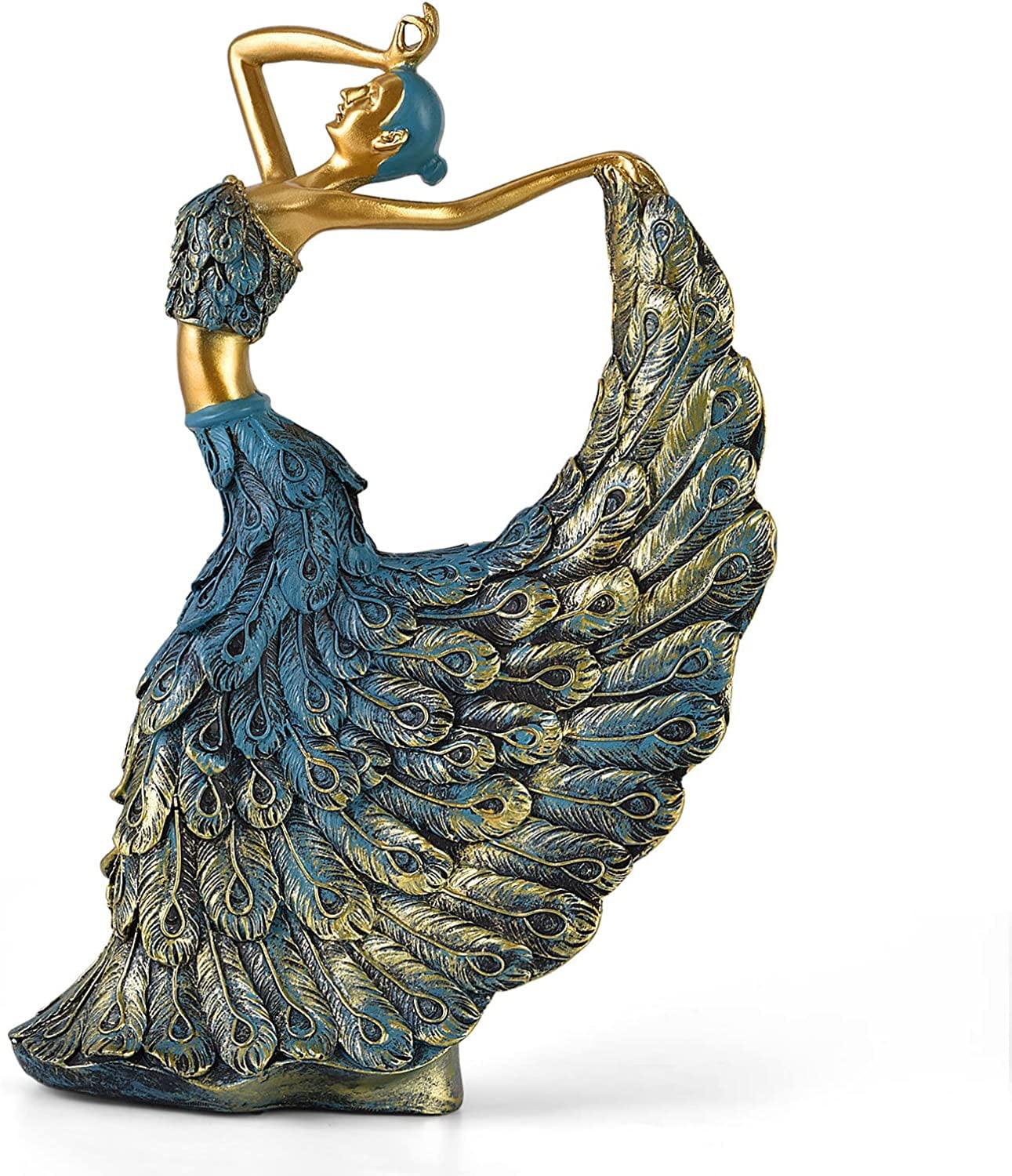 Elegant Peacock Statue Shelf Decor Accents, Peacock Decor Figurines ...