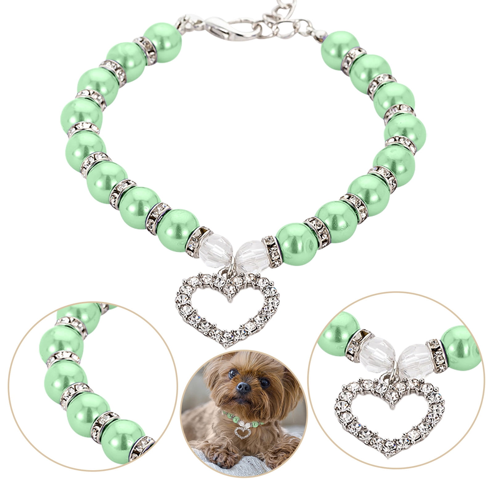 Elegant Pearl Adjustable Pet Collar Chain for Dogs and Cats Comfortable ...