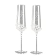 Elegant Pearl Crystal Champagne Glasses with Cursive Script Design ...