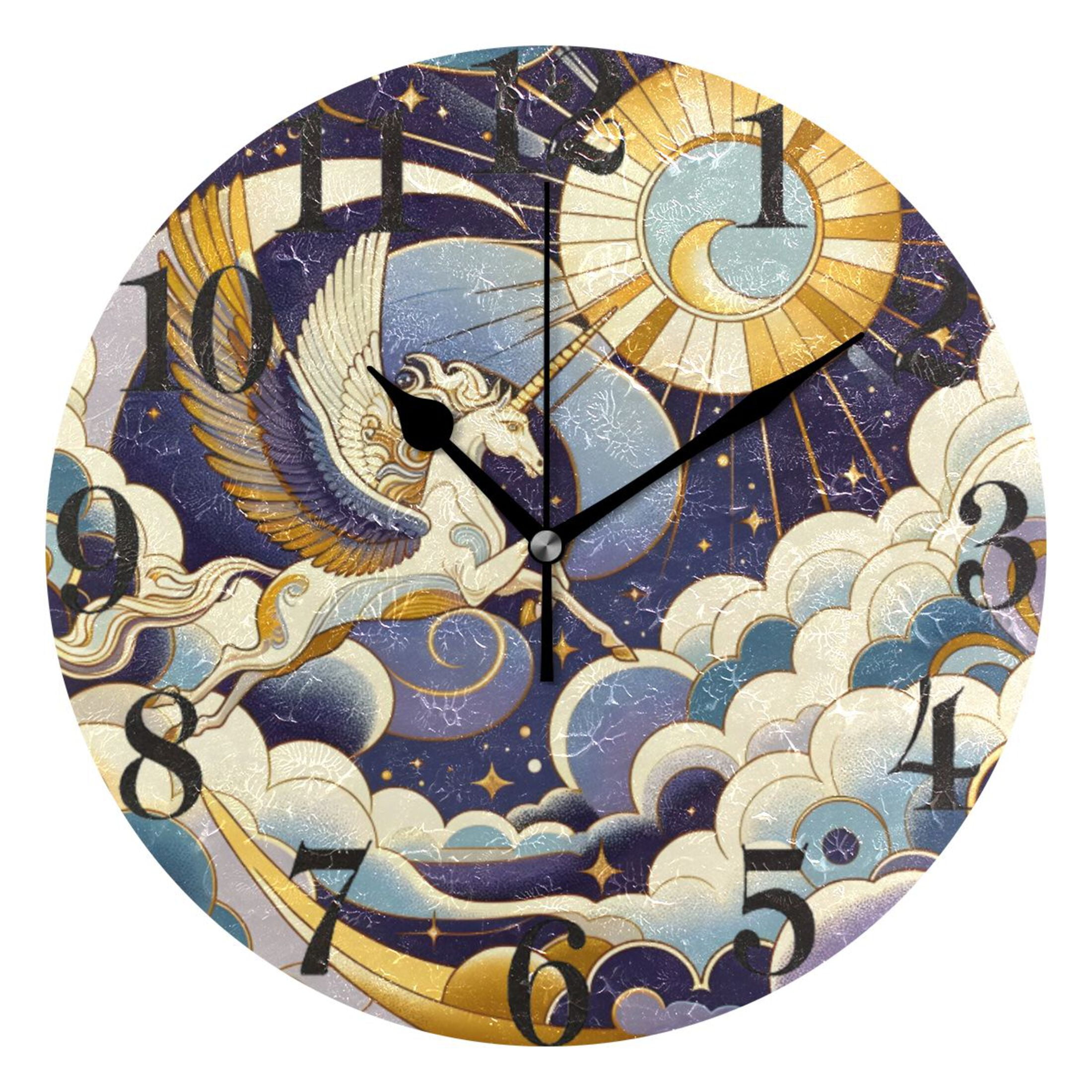 Elegant Pegasus Flying Sky Wall Clock 9.8 inch Battery Operated Clocks ...