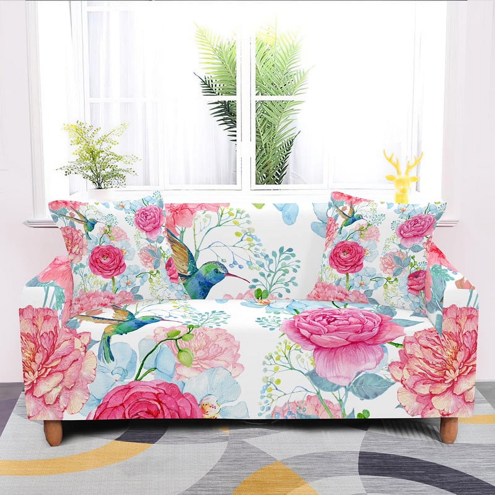 Elegant Peony All-cover Sofa Cover For Living Room 1/2/3/4 Seater ...