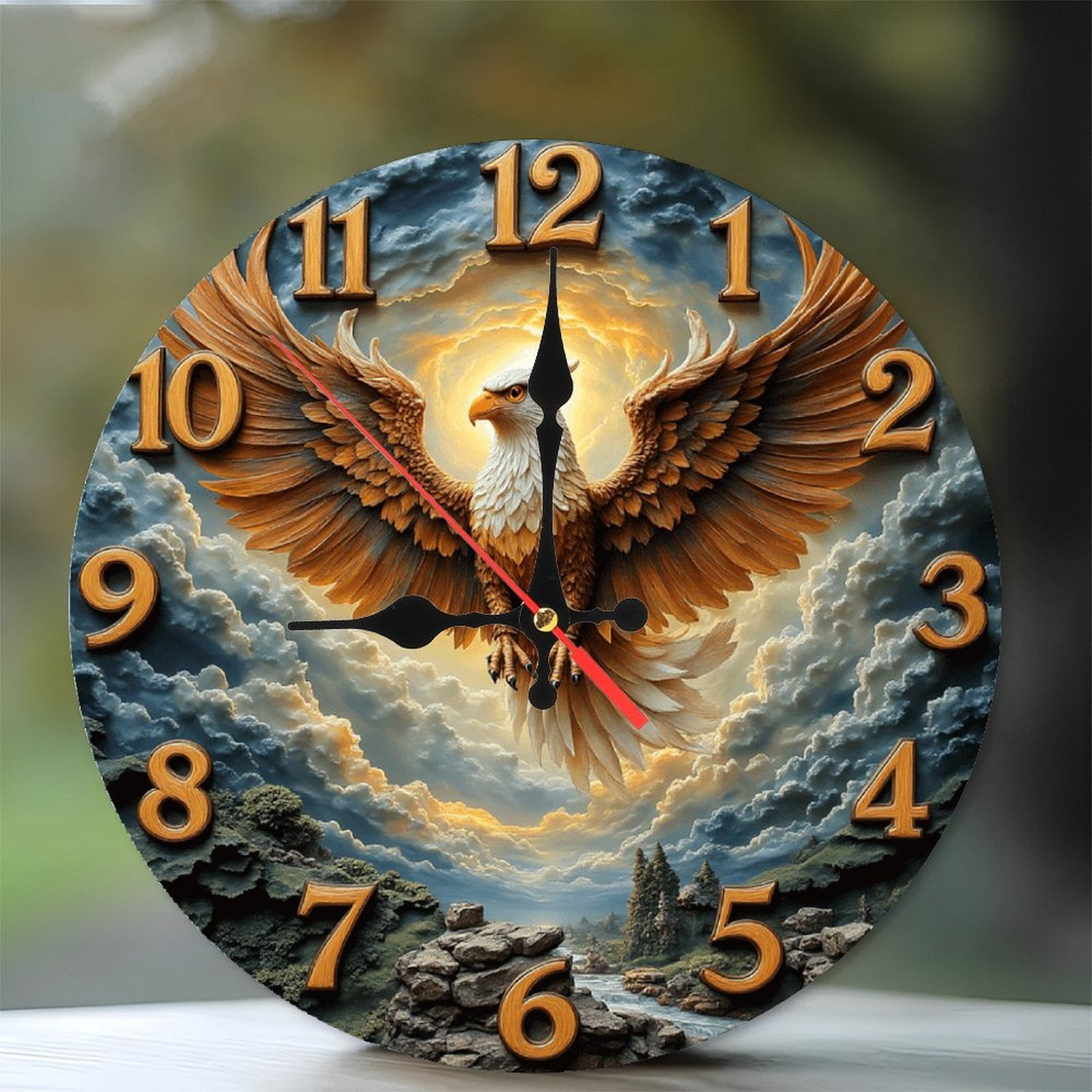 Elegant Phoenix Wall Clock with Unique Design And Detail 10-Inch Silent ...