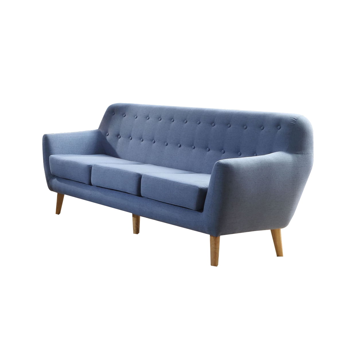 Elegant Pinewood Sofa, Blue Linen - Walmart.com