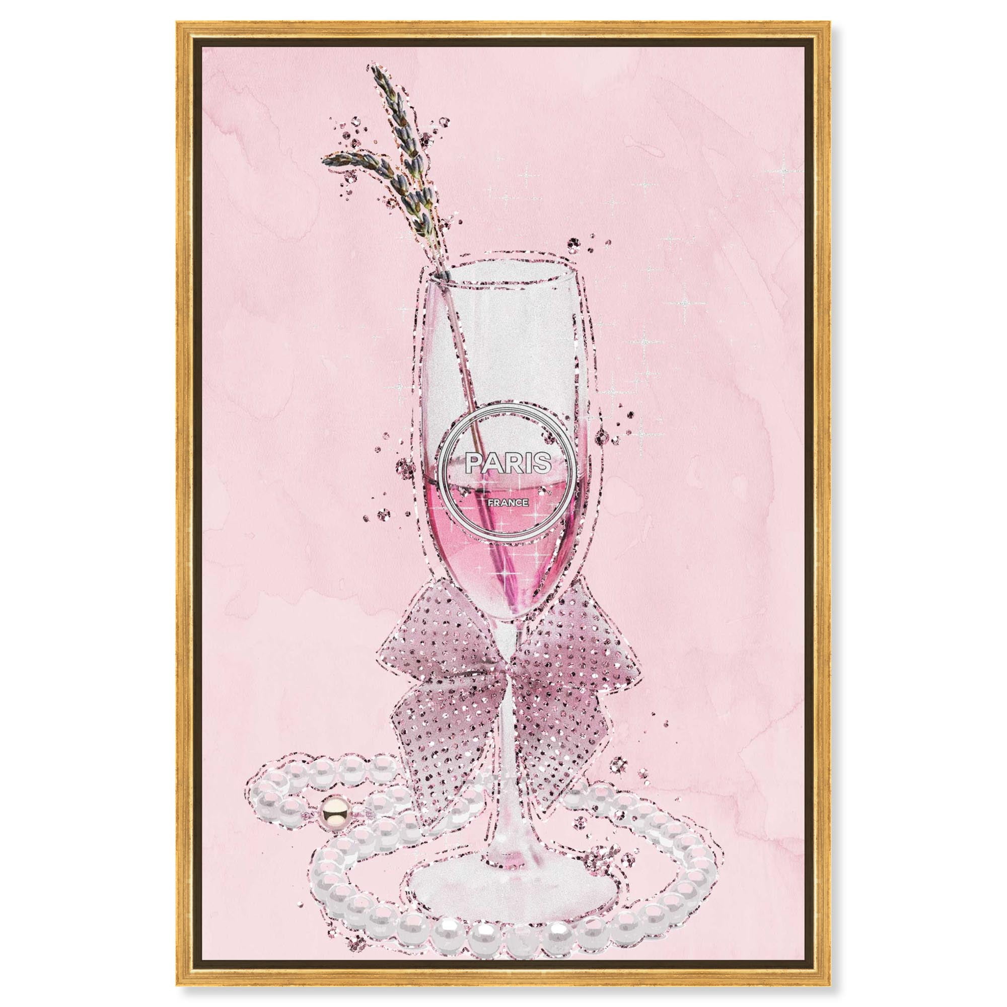 Elegant Pink Toast Canvas Fashion Prints by Art Remedy, Gold Frame, 30 ...