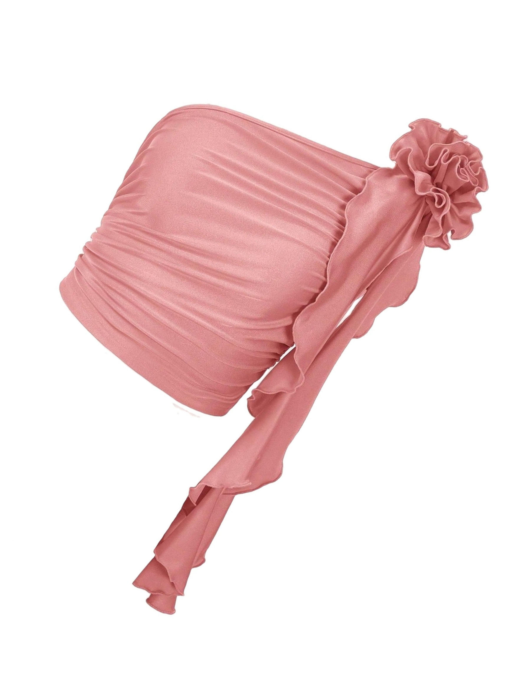 Elegant Plain Asymmetrical Neck Sleeveless Pink Women Tops (Women's ...