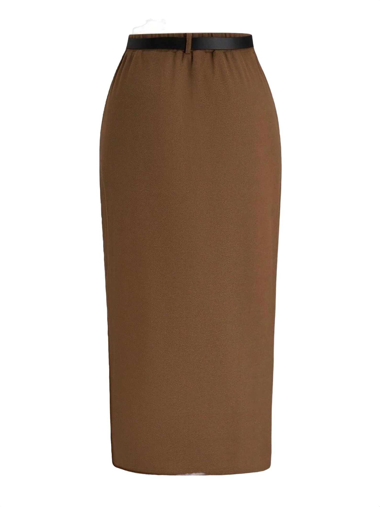 Elegant Plain Straight Camel Plus Size Skirts - Walmart.com