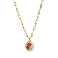 Elegant Plant Series Necklace With Adjustable Oval Flower Charm ...