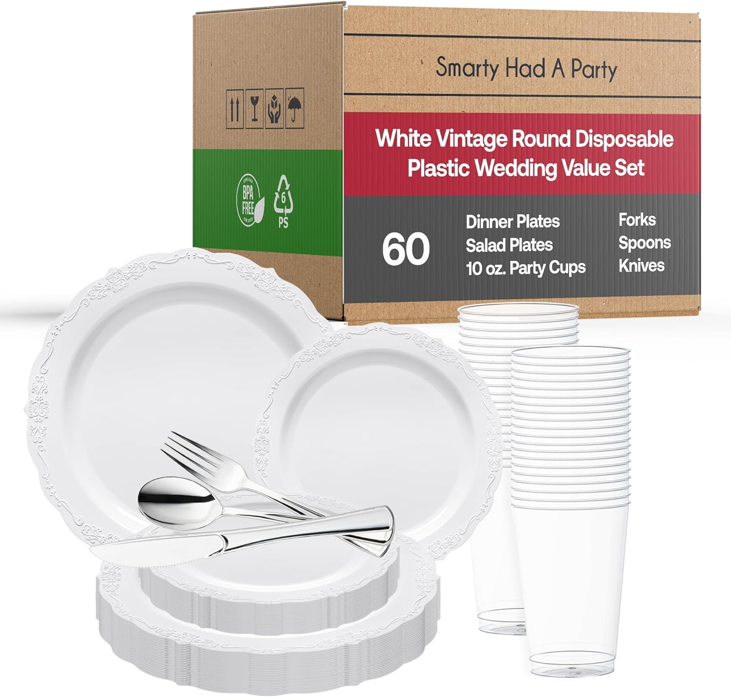 Elegant Plastic Plates, Disposable Dinnerware Sets, Plastic Dinner ...