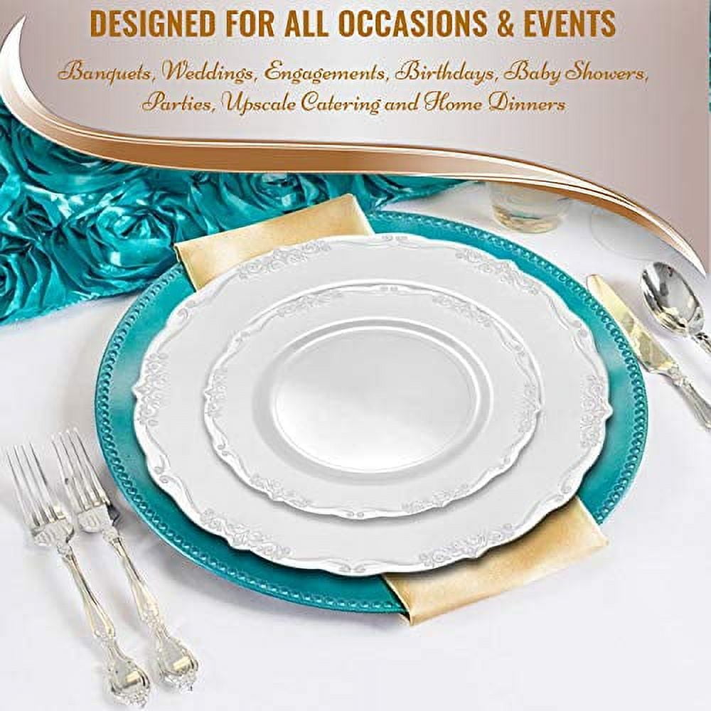Elegant Plastic Plates, Disposable Dinnerware Sets, Plastic Dinner ...