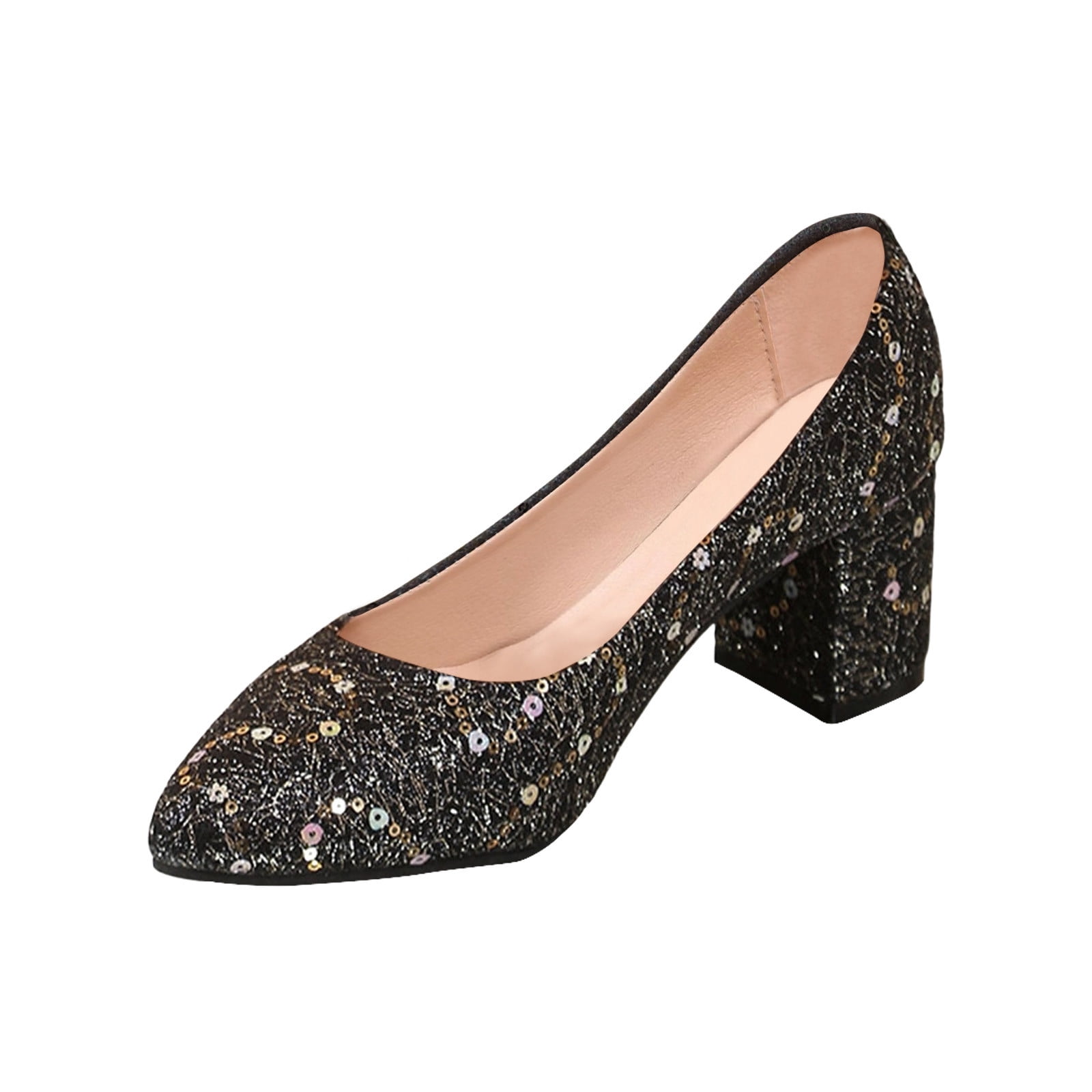 Elegant Pointed Toe Stiletto Evening Dress With Sparkling Sequins For ...