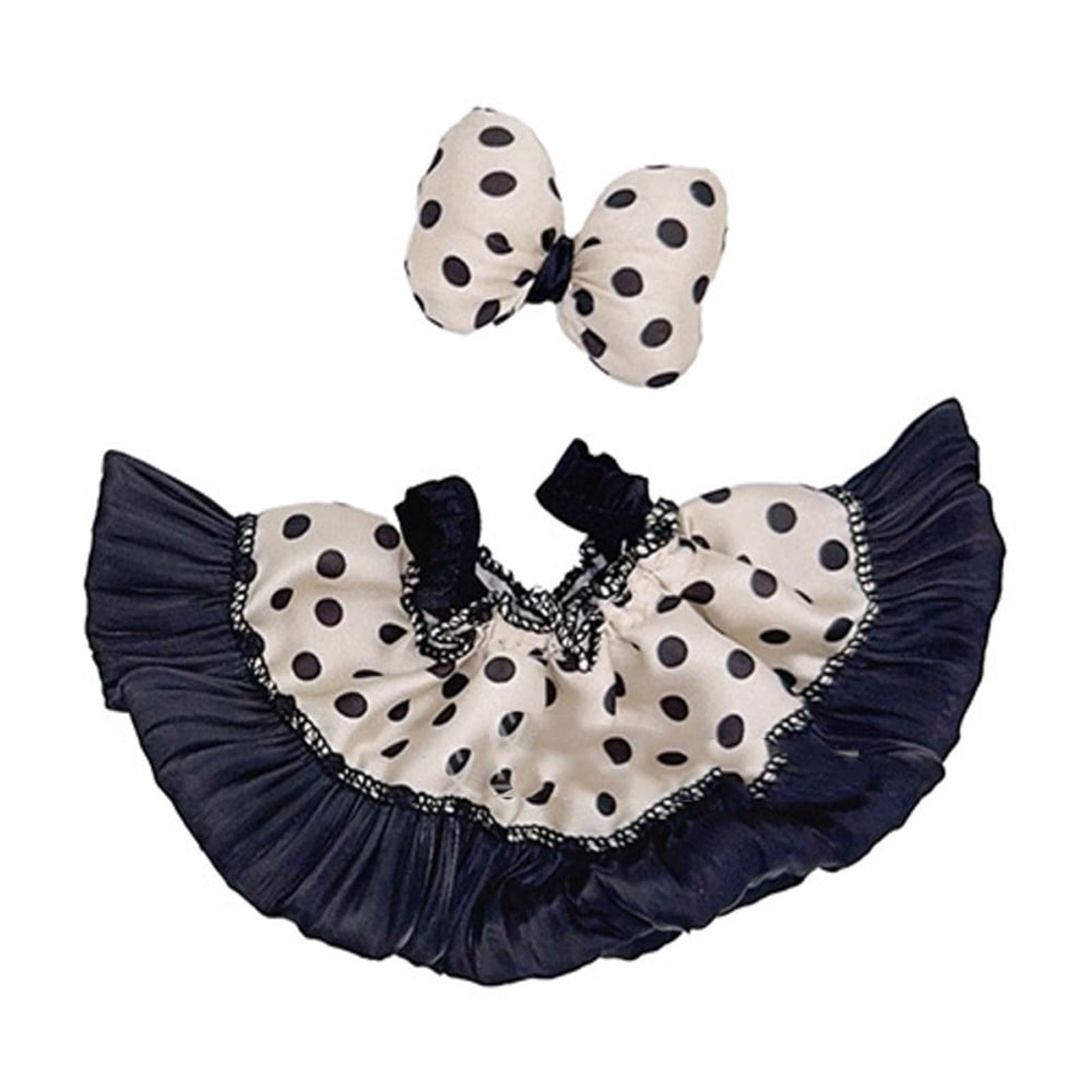 Elegant Polka Dot Pet Dress with Matching Bow Accessories, Stylish ...