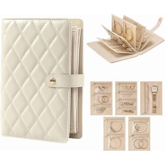 Elegant Portable Checkered Jewelry Storage Bag, Portable Jewelry ...