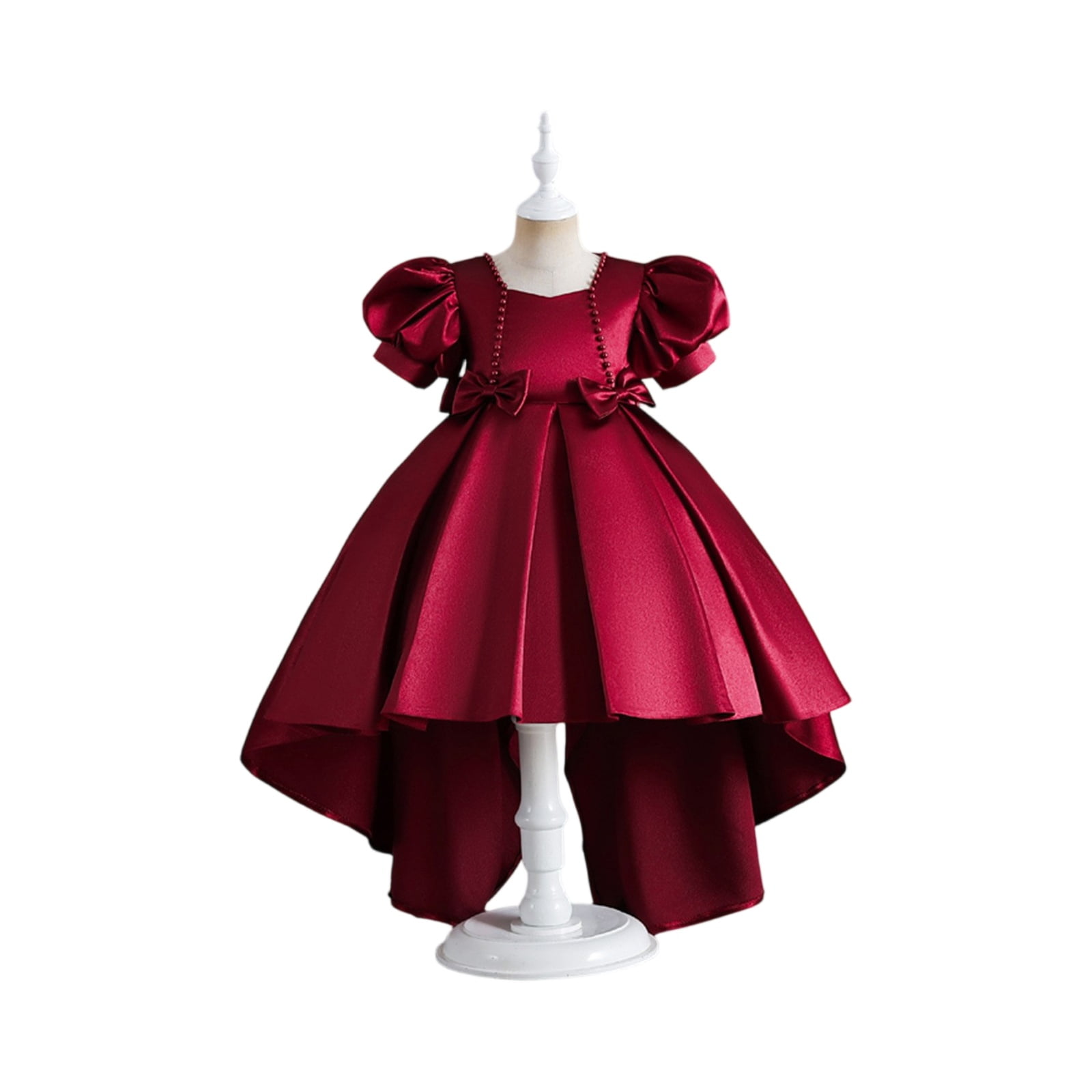 Elegant Princess High Low Dress for Girls Formal Occasion Puff Sleeve ...