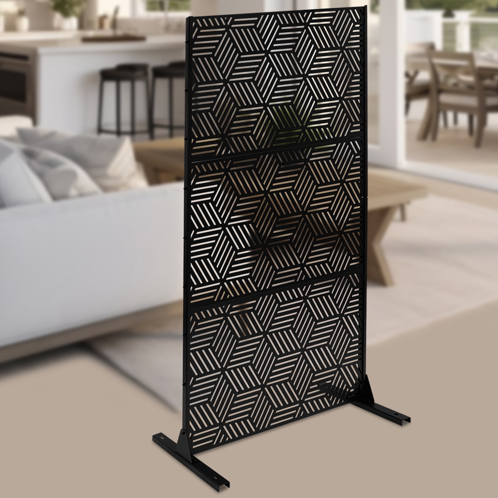 Elegant Privacy Barrier, Galvanised Sheet 10kg, Rhombus Pattern, Fixing Holes Reinforced ...