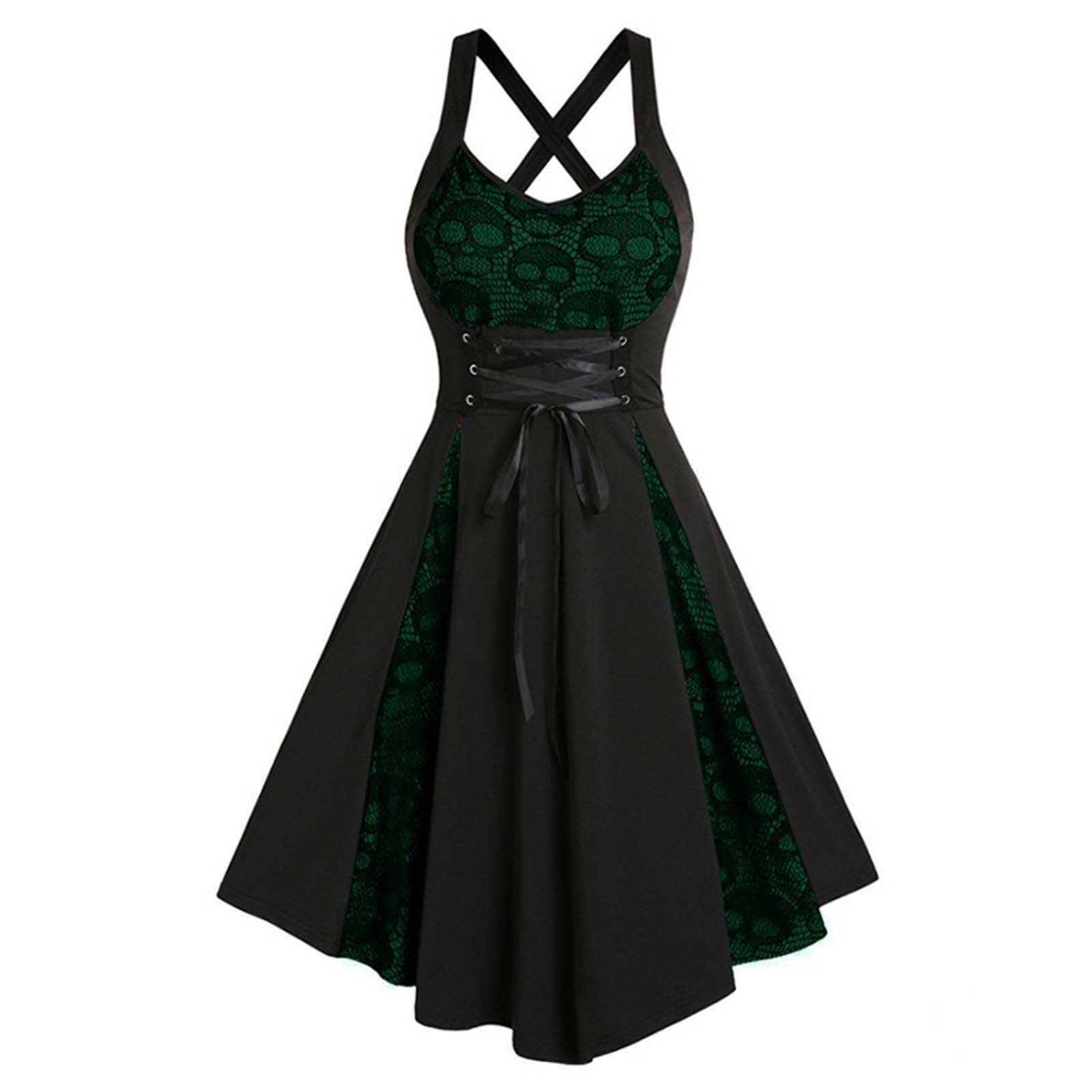 Elegant Punk Lace Strap Dress For Women Themed Events Style Evening ...