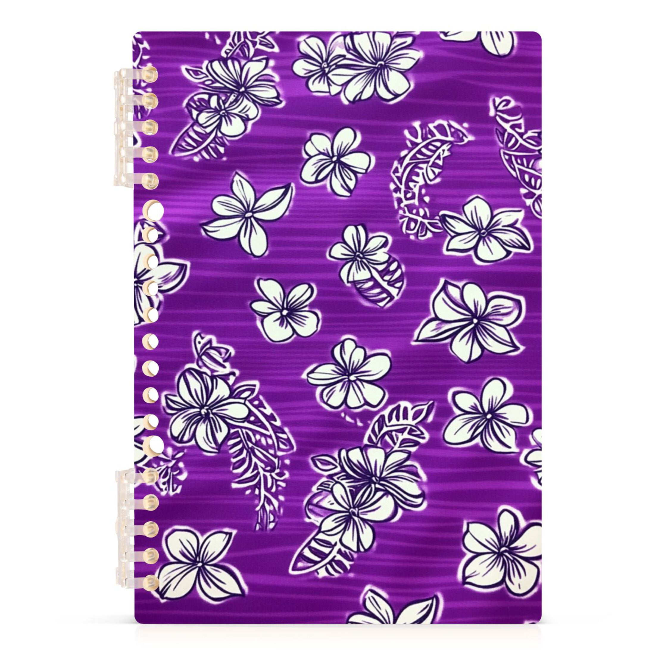Elegant Purple Floral Design Lined Spiral Journal Notebook 60 Pages A5 ...