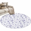 Lavender Round Area Rug 5 FT, Non Slip Bedroom Area Rug, Spring Floral ...