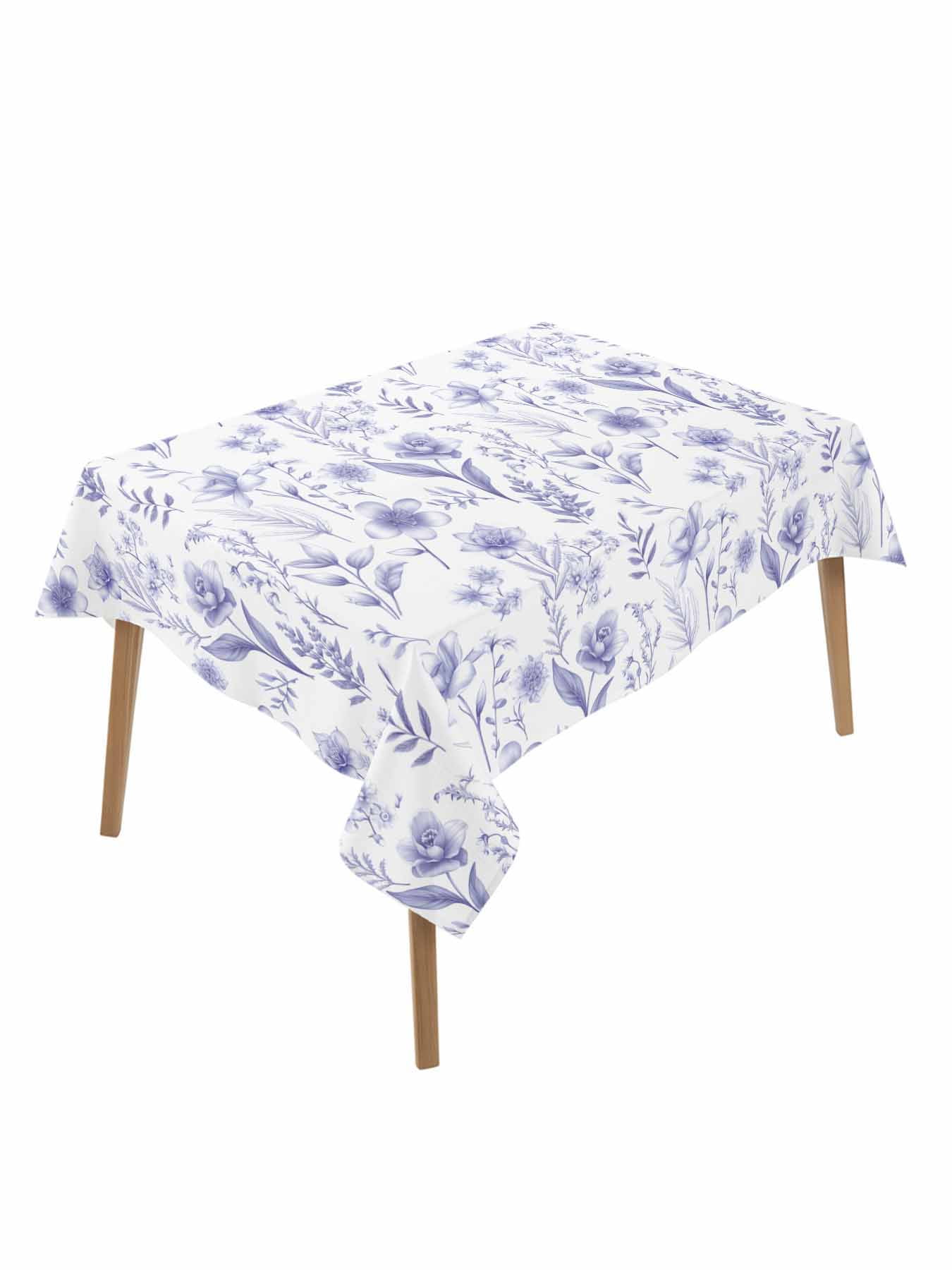 Elegant Purple Flowers Table Cloth, Spring Floral Botanical Summer ...