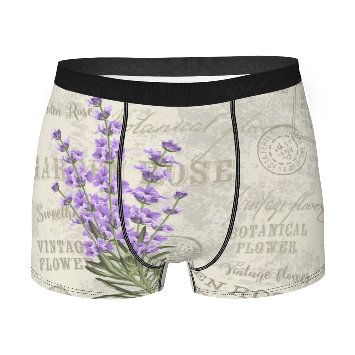 Elegant Purple Lavender Boxer Shorts For Man 3D Print Male Underwear ...