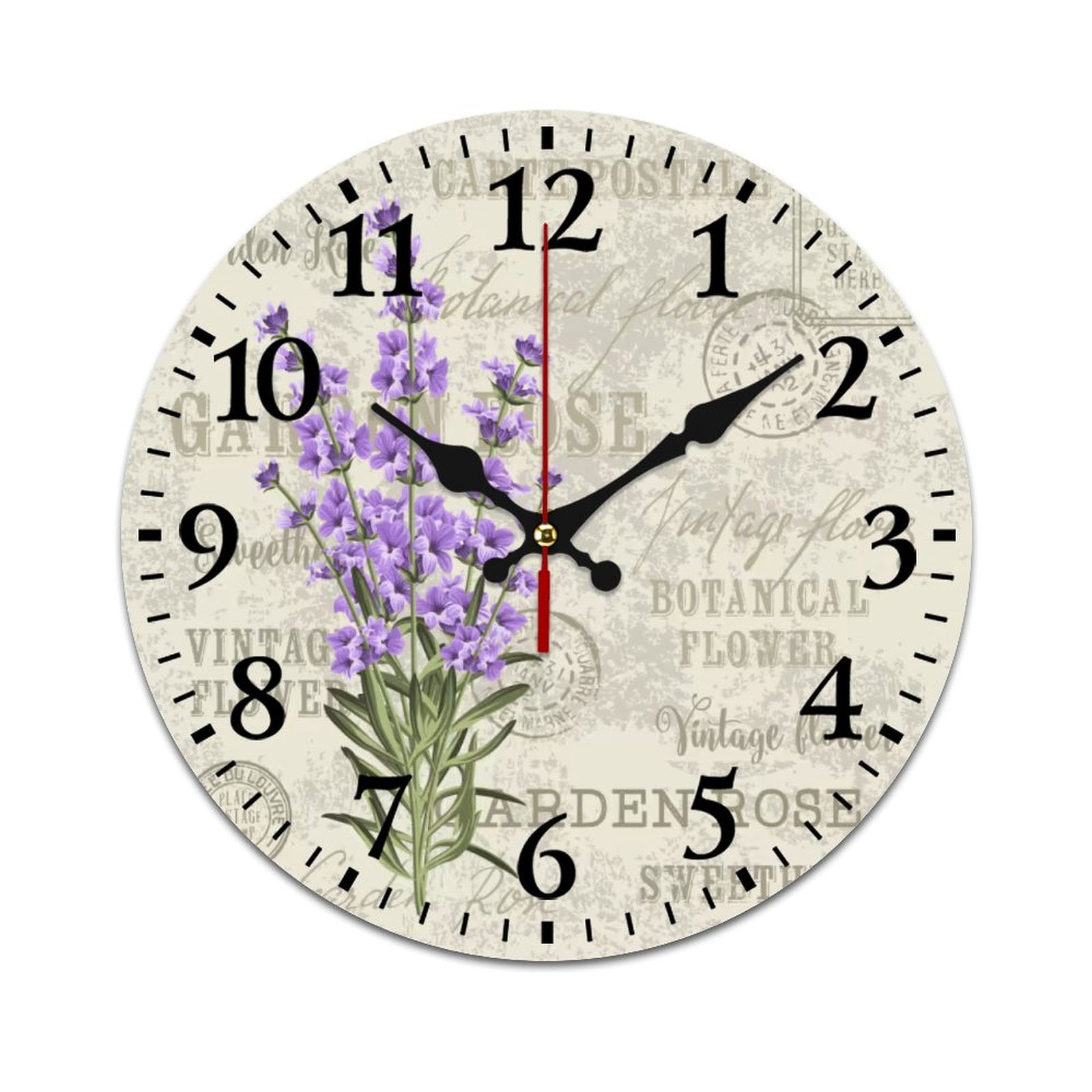 Elegant Purple Lavender Wall Clock Modern Design Clocks Wall Hanging ...