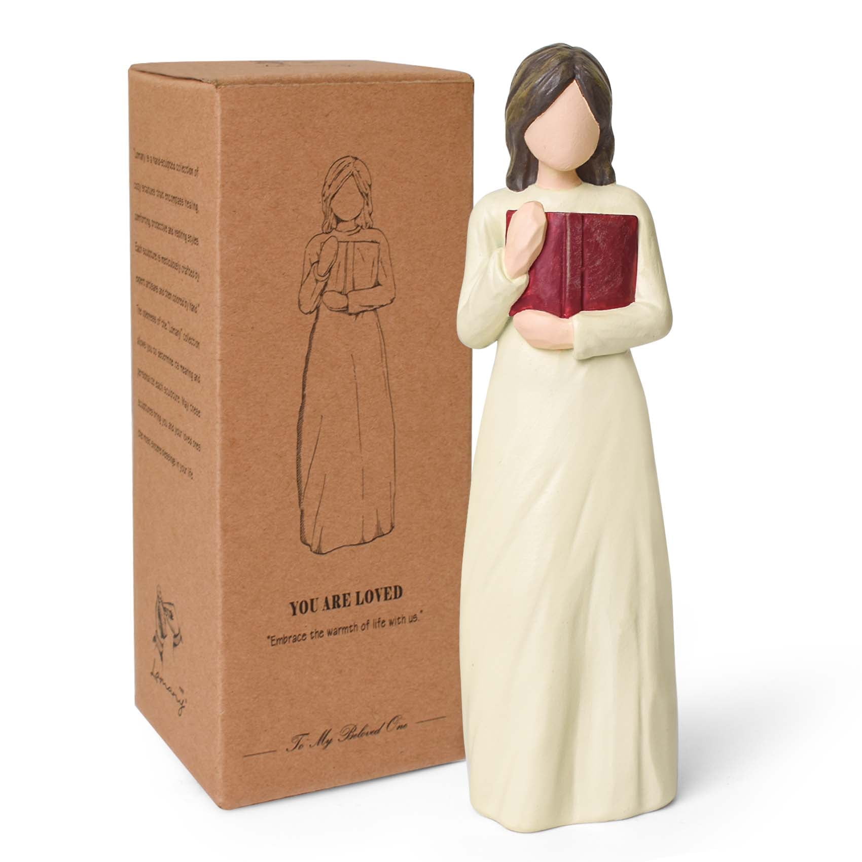 Reading Girl Resin Figurine - 5.9" Tall Serene Book Lover Statue ...
