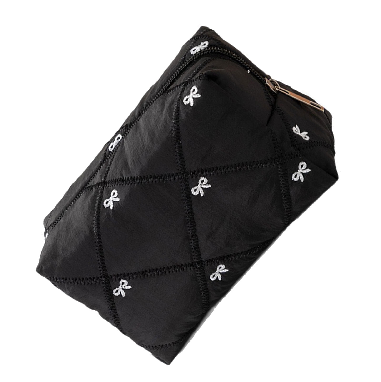 Elegant Quilted Bowknot Design Cosmetic Case with Polyester Materials ...