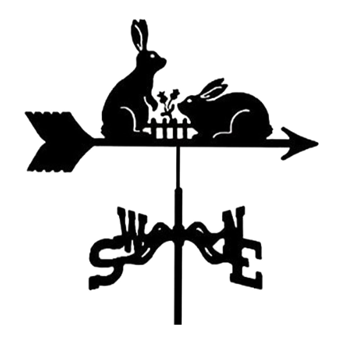 Elegant Rabbit Weathervane, Vibrant Lines Wind Direction Indicator With ...
