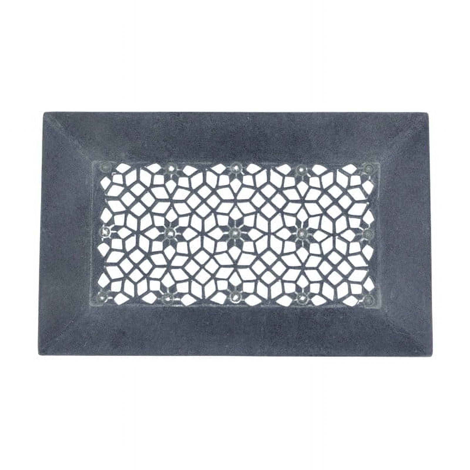Elegant Rectangular Soapstone Tray – Floral and Geometric Patterns, Adds a Decorative Touch to ...