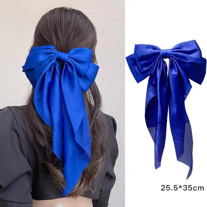 Elegant Red Streamer Large Bow Ribbon Hair Clip For Women Fashion ...