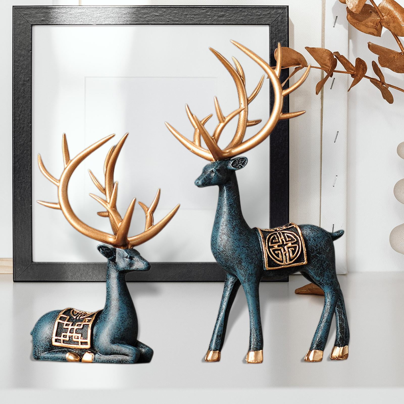Elegant Reindeer Figurines, Animal Ornament Collections Couple Deer ...