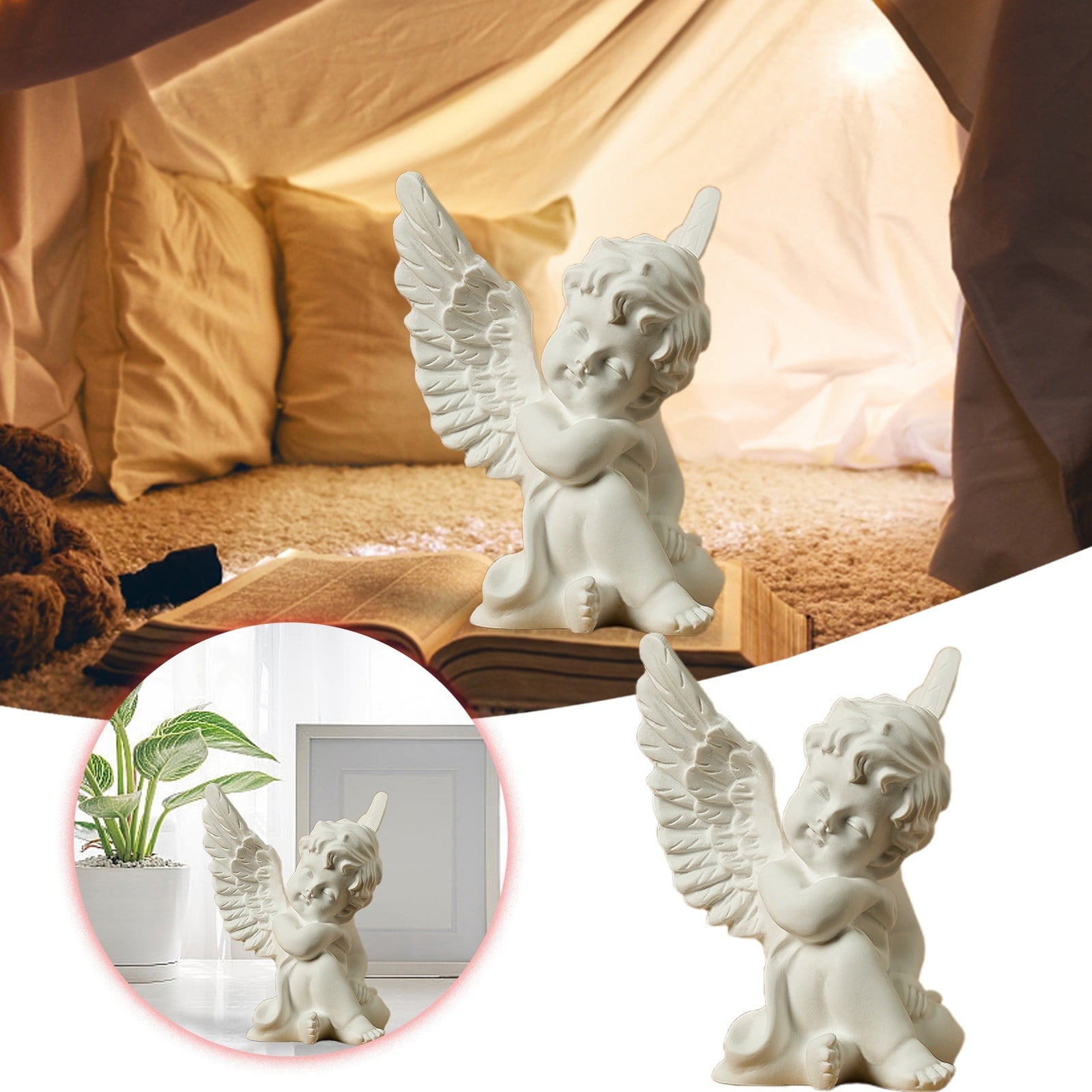 Elegant Resin Roman Columns Candlesticks and Angel Ornaments – Unique ...