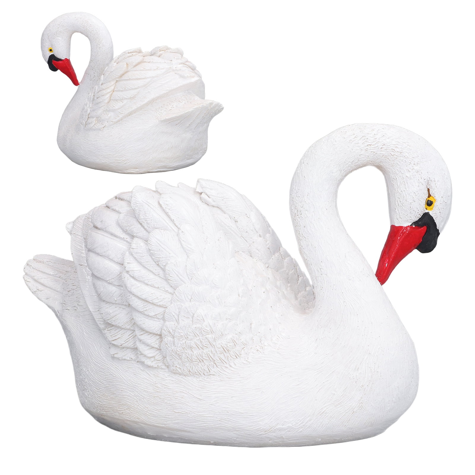 Elegant Resin White Swan Figurine, Realistic Goose Statue for Outdoor ...
