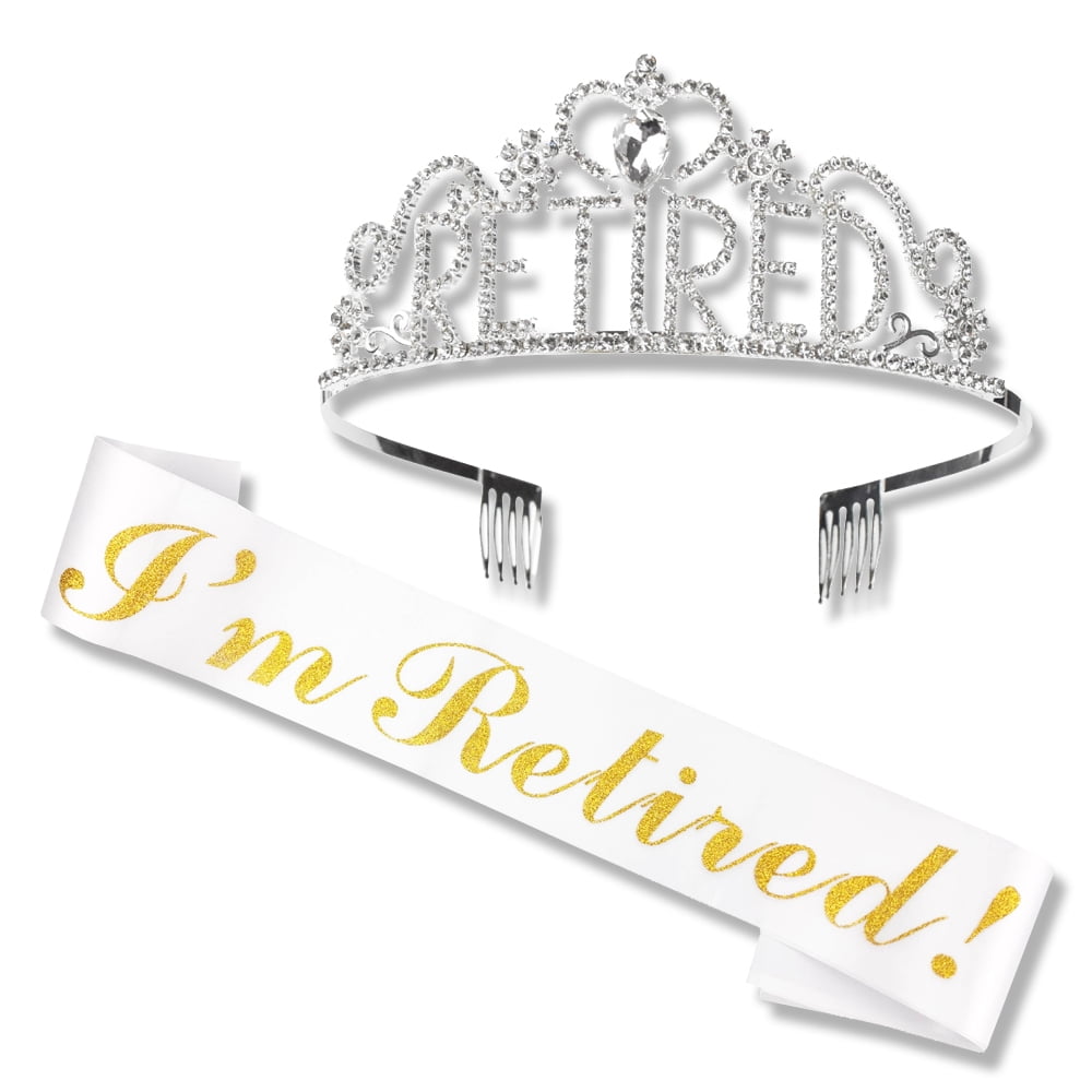 Elegant Retiring Queen Sash and Glitter Tiara Set for Women, Perfect ...