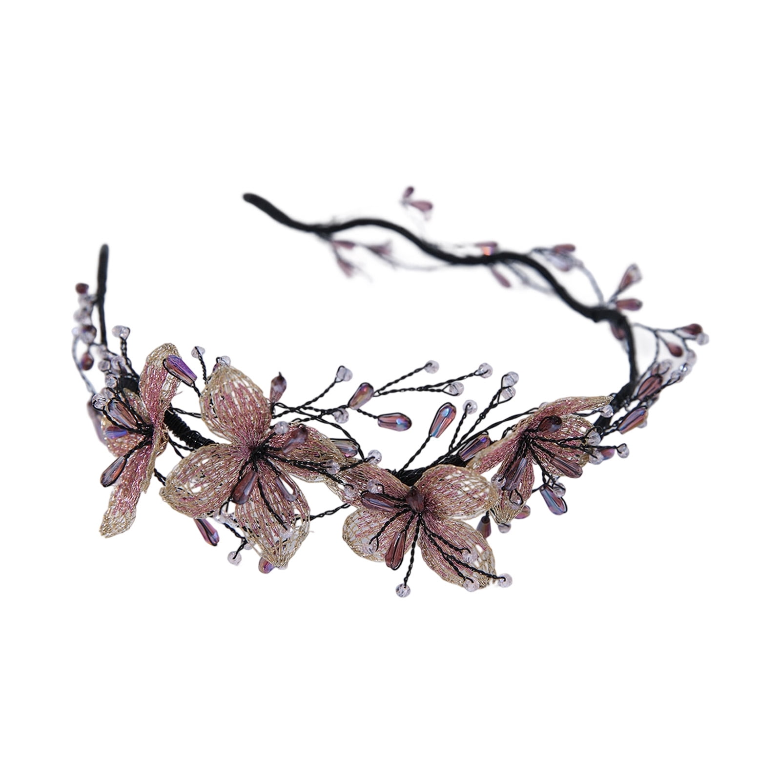 Elegant Rhinestone Butterfly Hairband with Crystal Pearls for Weddings ...