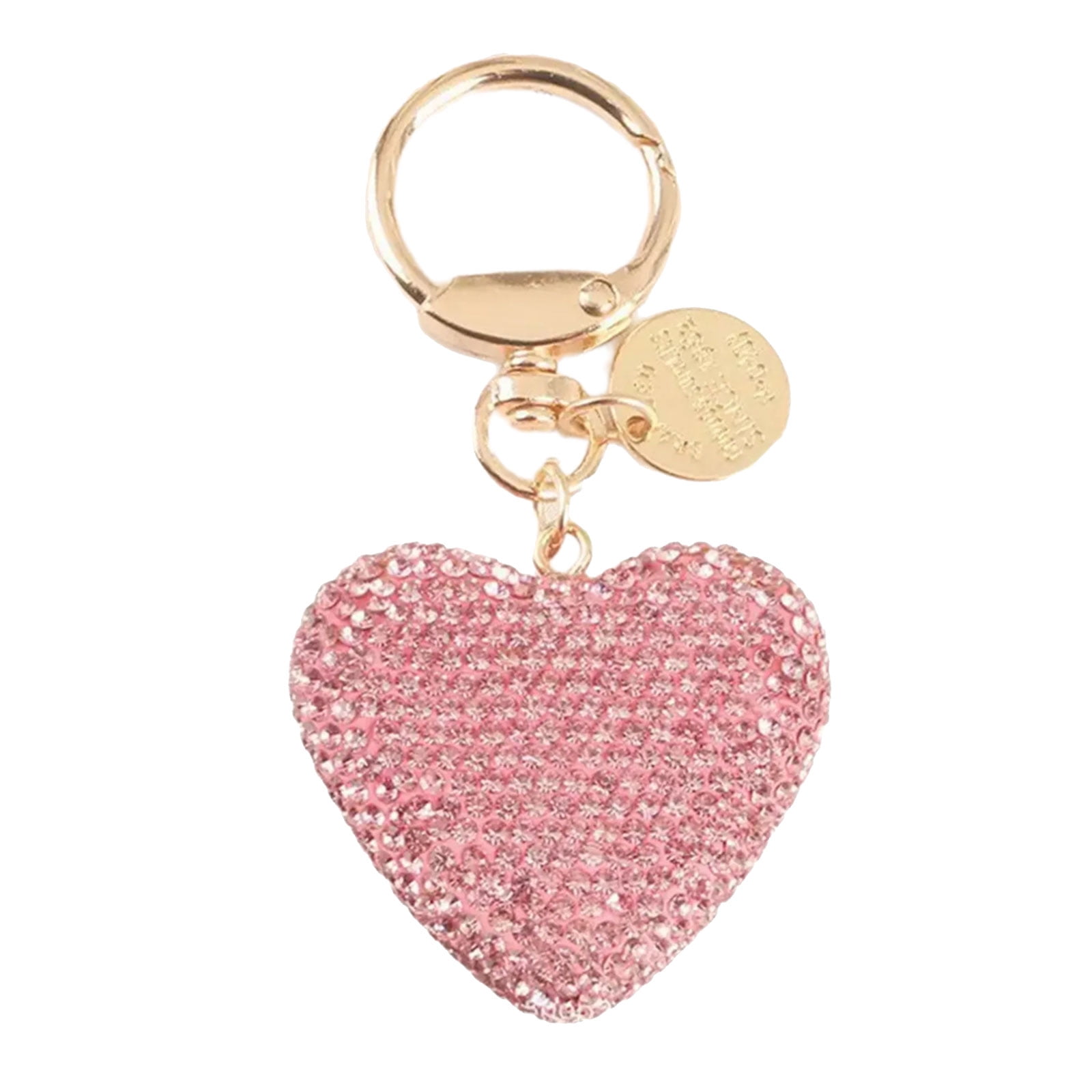 Elegant Rhinestones Heart Keychain Crystals Bag Charm Car Keyring ...