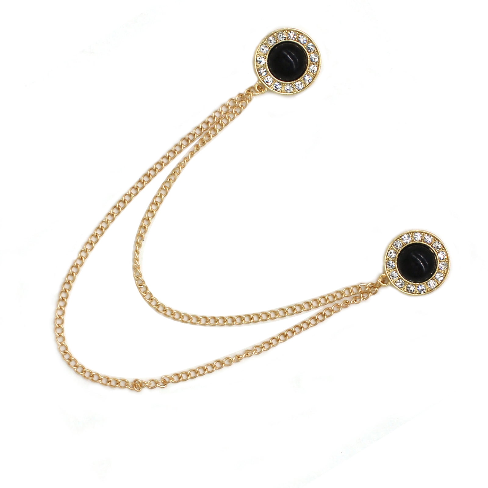 Elegant Rhinestones Pins Collar Pin Chain with Diamante Versatile ...