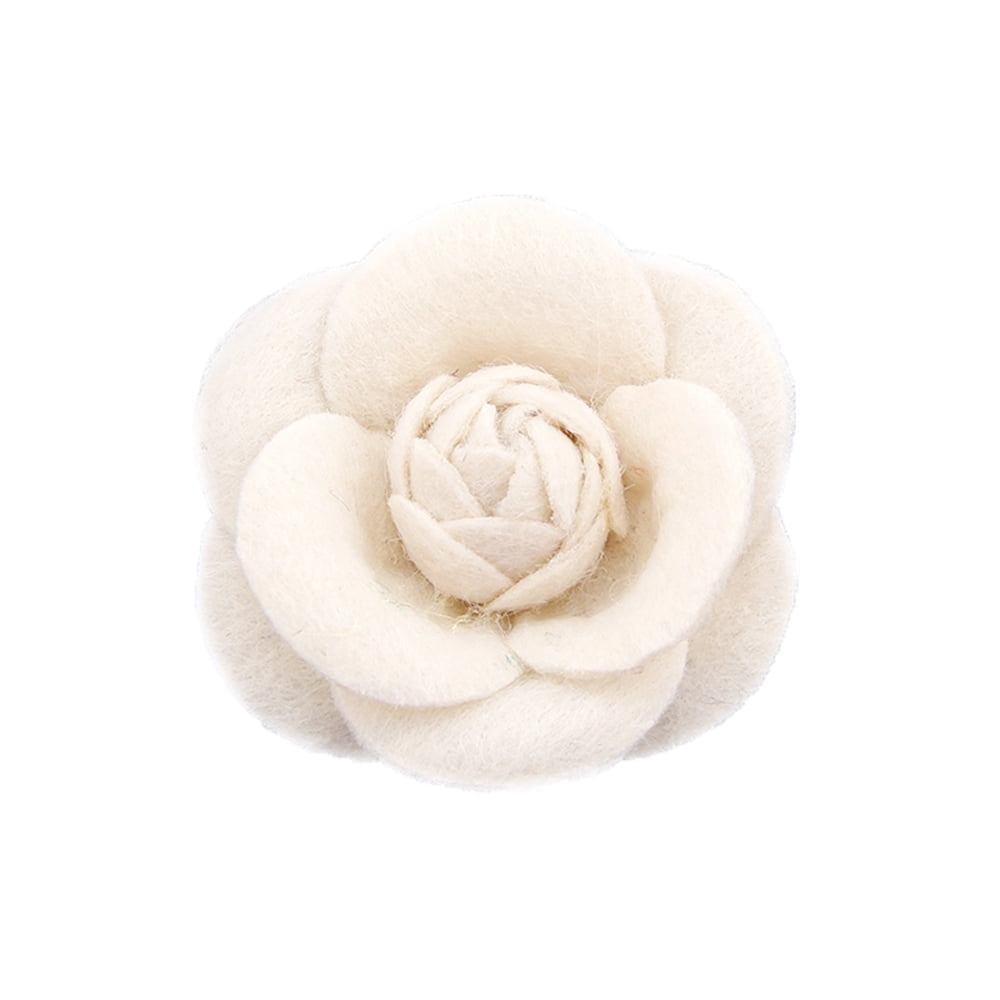 Elegant Rose Flower Wool Fabric Brooch Pin for Women Camellia Floral ...