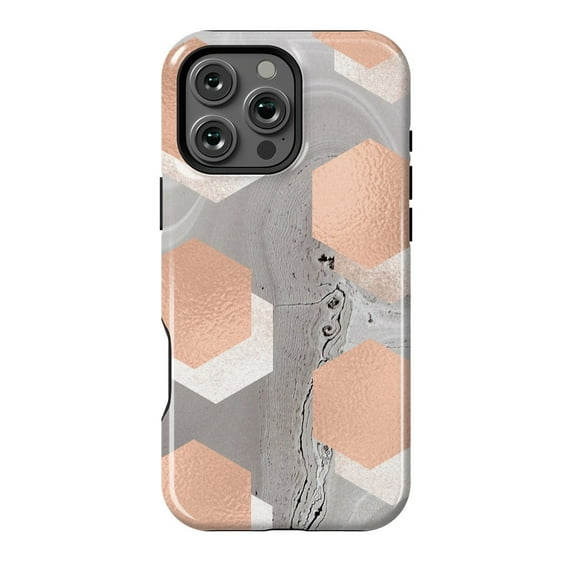 Elegant Rose Gold Marble Texture Artwork iPhone Case 17 16 15 14 13 12 ...
