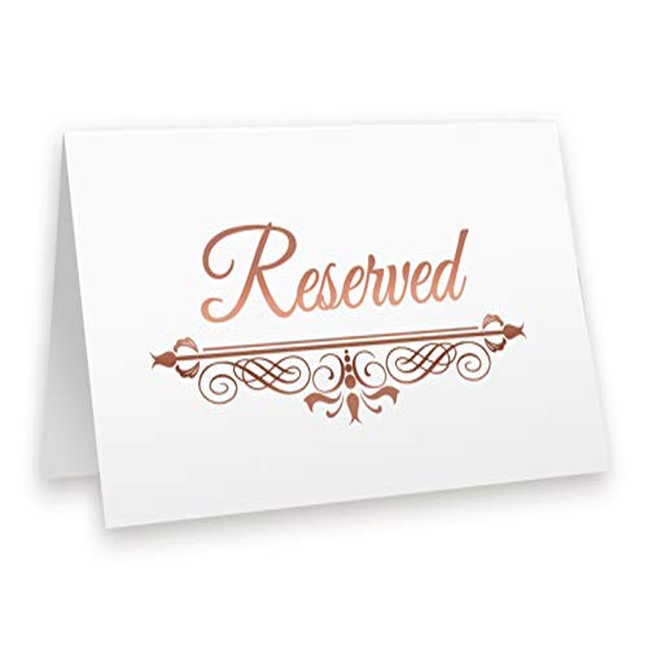 Elegant Rose Gold Reserved Table Signs - 20-Pack Double-Sided Table ...