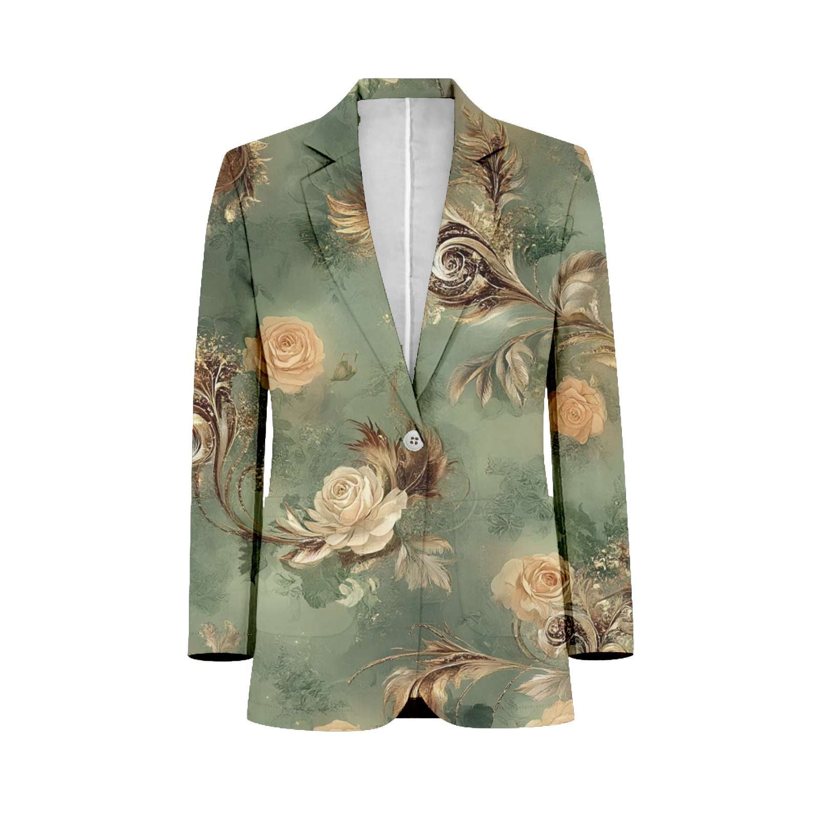 Elegant Roses Gold Plumagedesign Mens Suits Shawl Collar Slim Fit Suit ...