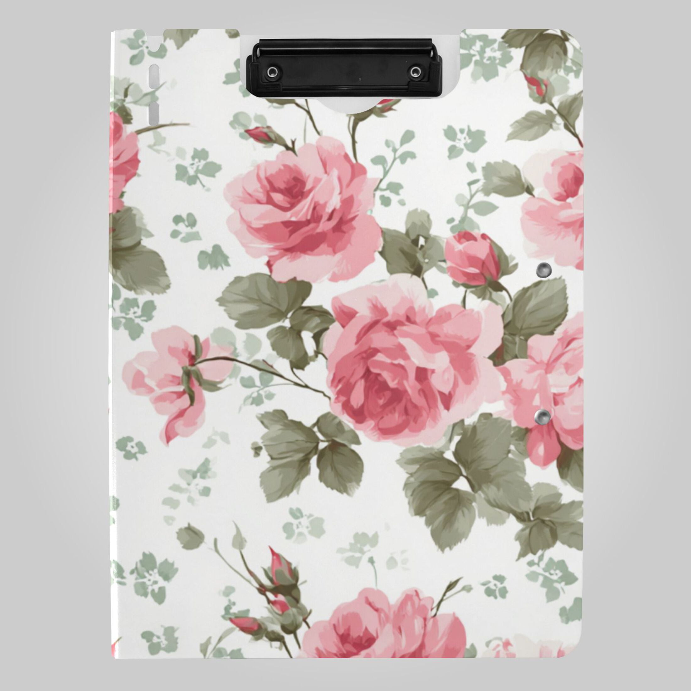 Elegant Roses Vintage Color Foldable Binder Folder Clipboard with Pen ...