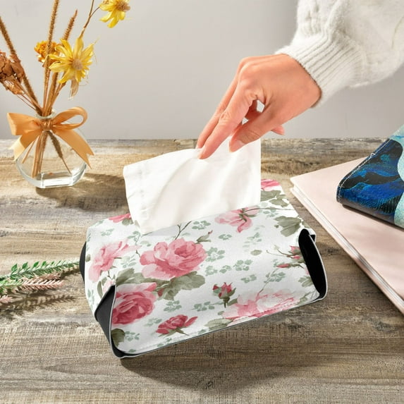 Elegant Roses Vintage Color Leather Tissue Box Cover Rectangle Tissue ...