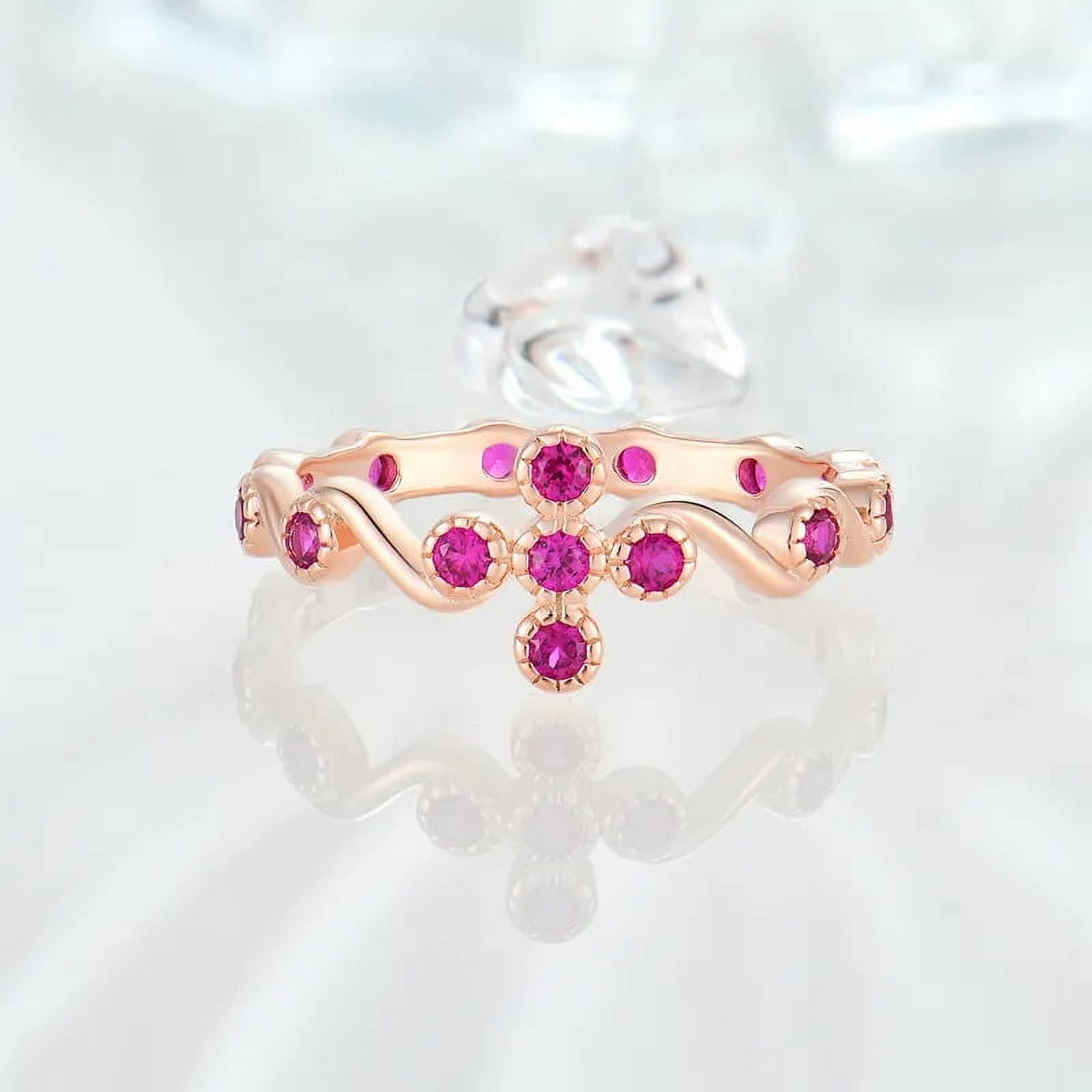 Elegant Round-Cut Lab-Created Ruby Wedding Ring in 925 Sterling Silver – Stunning Gift for Her ...