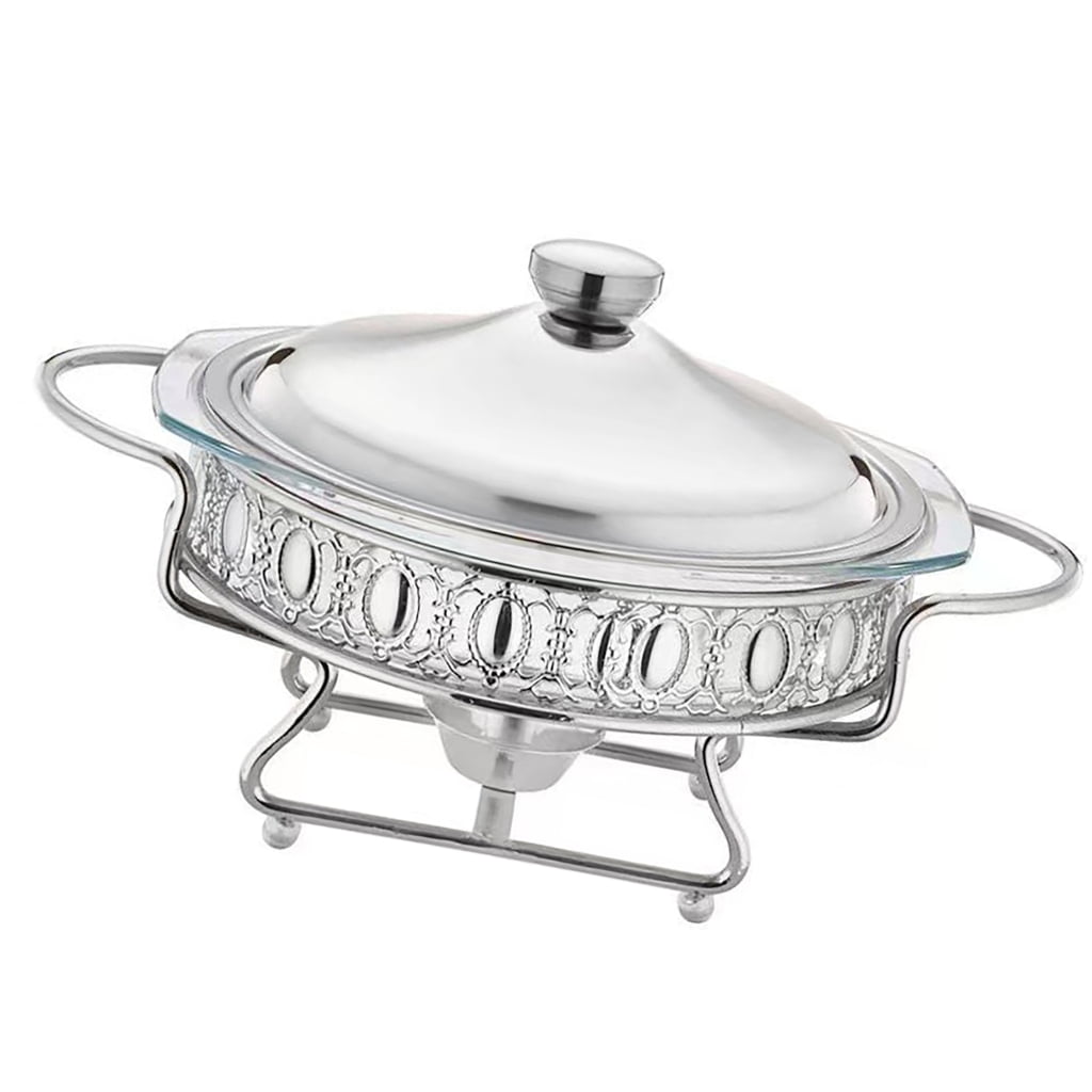 Elegant Round Glass Food Warmer Kitchen Essential 2.0L Glass Thermal ...