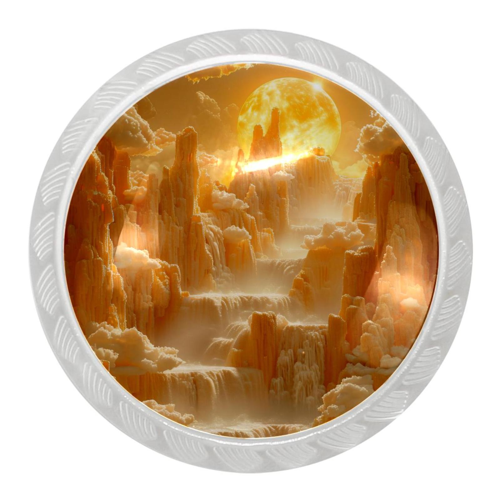 Elegant Round Transparent Cabinet Knobs - Set of 4, for Cabinet ...