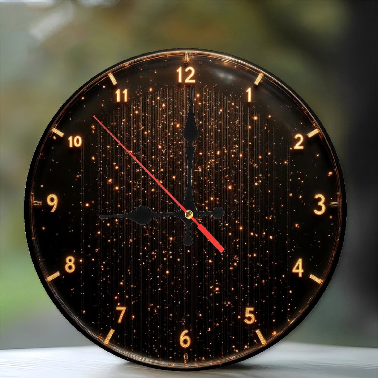 Elegant Round Wall Clock with LED Lights And Unique Design 10-Inch ...