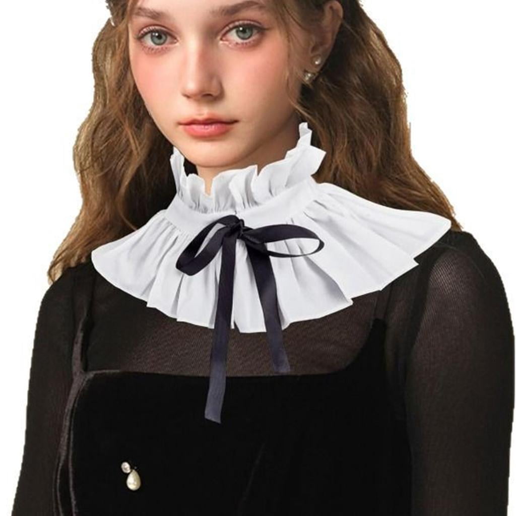 Elegant Ruffled Detachable False Collar Victorian Vintage Neck Ruff ...