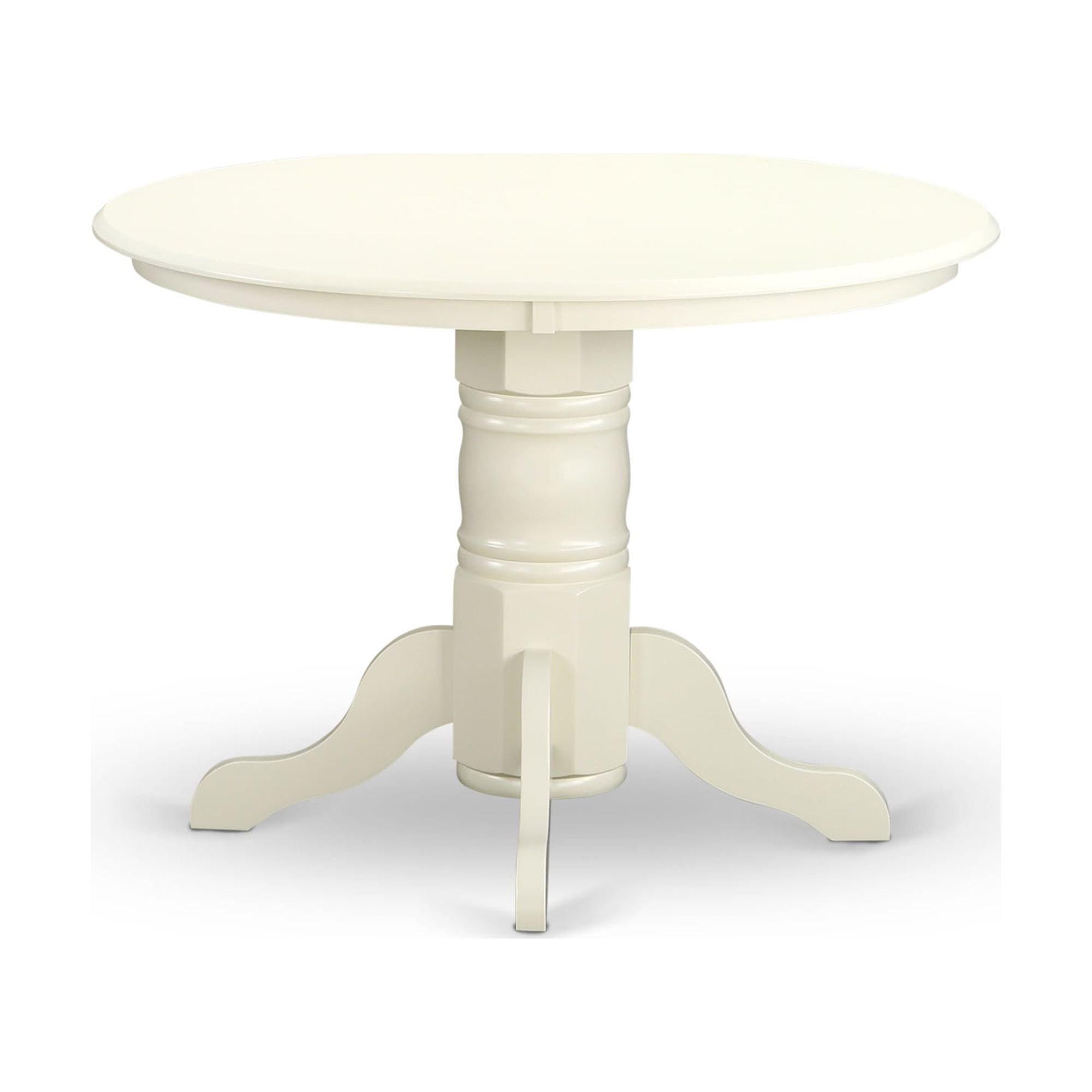 Elegant SHAB5-LWH-02 5Pc Rounded Dining Table Set with Linen White Leg ...