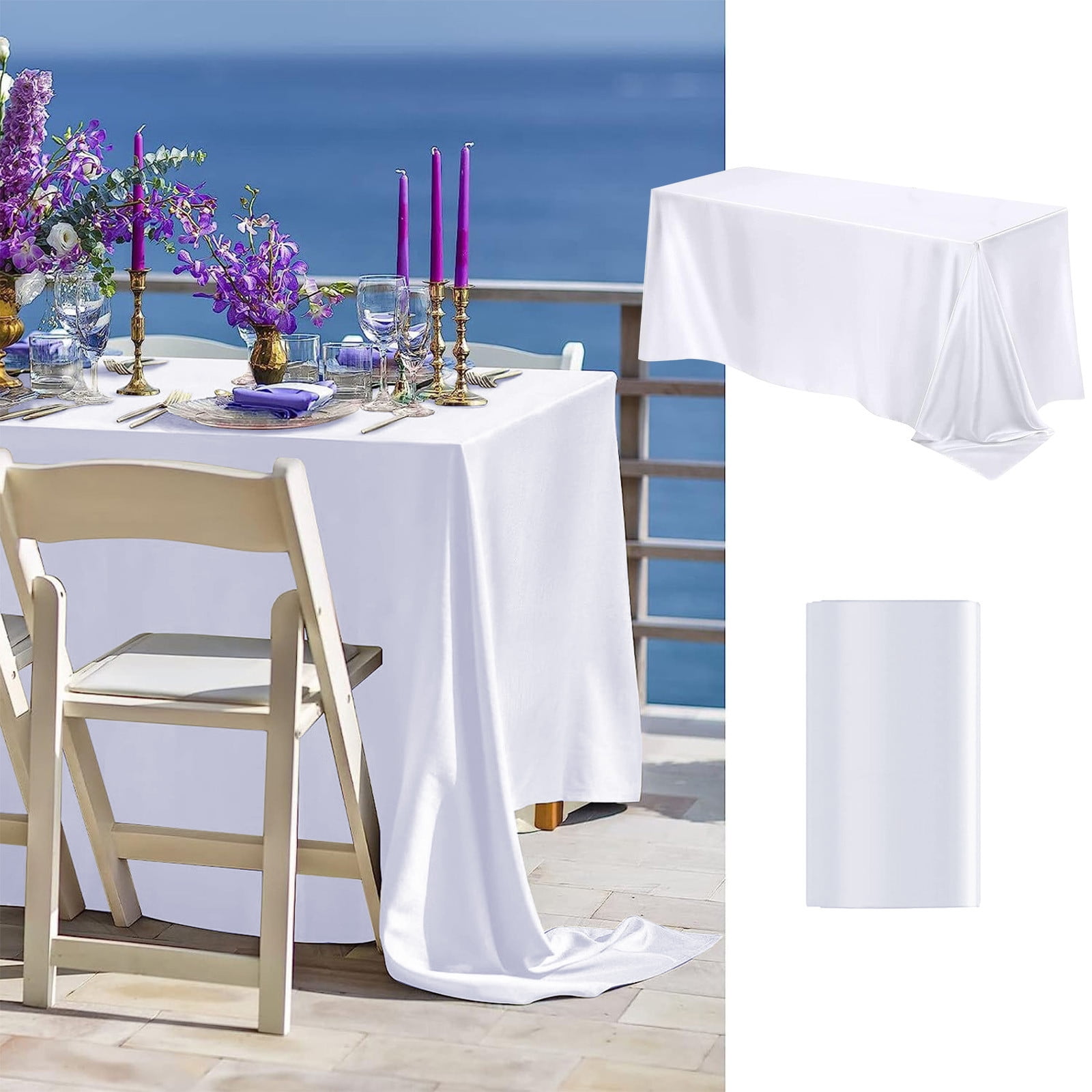 Elegant Satin Tablecloth, Wedding Banquet Cover, Premium Satin Fabric ...
