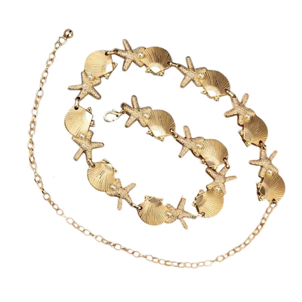 Elegant Sea Star Waist Chain Belly Chain with Metal Shells and Pearls ...